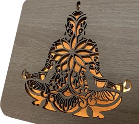 Li-Go "Buddha s mandalou" lampa 19x19 cm provedení povrchu: dub světlý