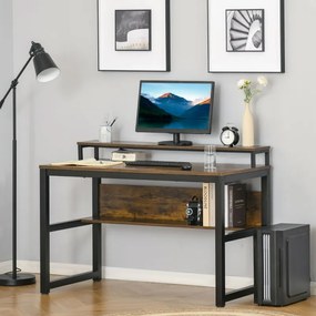 Goleto Kancelářský PC stůl 120 x 60 x 85 cm | hnědý