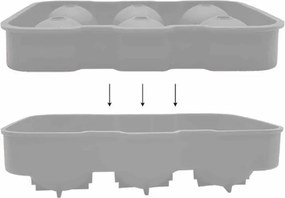 Flamenco Mystique Silikonové misky na led pro 6 velkých kostek ledu šedé barvy FNL01