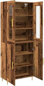 Vysoký bufet 2 ks Staré dřevo 69,5 x 34 x 180 cm 3334346