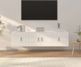 vidaXL 3dílný set TV skříněk kompozitní dřevo [3188399] Barva: bílá s vysokým leskem