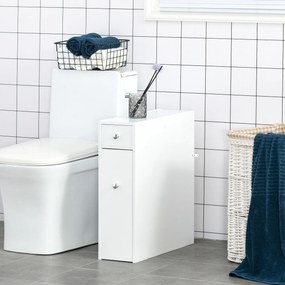 HOMCOM Koupelnová skříňka se 2 šuplíky a horním prostorem s víkem pro umyvadlo a sprchu 17x48x58 cm Bílá