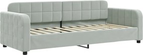 Válenda s přistýlkou a matracemi světle šedá 80 x 200 cm samet 3196946