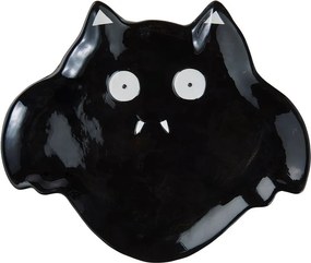 HALLOWEEN Dekorační talíř netopýr 26 cm - černá