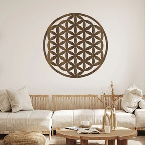 dřevo života Dřevěná dekorace na stěnu KVĚT ŽIVOTA ZEMĚ Barevný vzor: Ořech, Rozměry Ø: 60