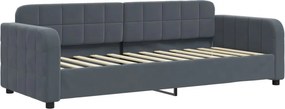 Válenda s přistýlkou a zásuvkami tmavě šedá 80 x 200 cm samet 3196971