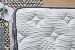 Čalouněná postel DELUXE s matrací - šedá 90 × 200 cm