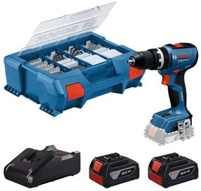 Bosch - 18V AKU vrtačka s příklepem a příslušenstvím, 2x aku 4,0 Ah GBA, nabíječka 06019N3307