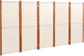 5dílný paraván krémově bílý 350 x 180 cm 319185