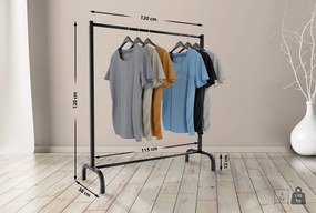 Stojan na oblečení Lara 120x38x120 – černá