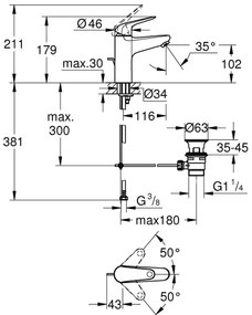 GROHE 24325001 - Umyvadlová baterie SWIFT DN 15 velikost M lesklý chrom