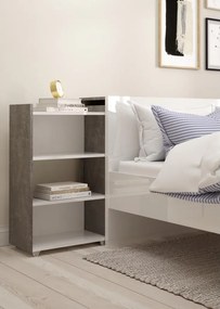Úložné čelo postele Simplicity II 145 cm, šedá / bílý lesk