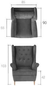 Eltapmeble Sedací souprava Aros 2 + 1 - Monolith 84 (barva potahu)