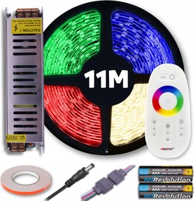 Set Rgb Led pásek barevný neutrální bílá barva s dálkovým ovládáním a napájecím zdrojem 11M