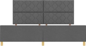 Rám postele s čelo Tmavě šedá 200 x 200 cm textil 3344831