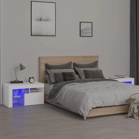 Noční stolky 2 ks s LED osvětlením bílé 70 x 36,5 x 40 cm 3152770