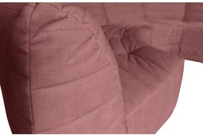 Rohová sedací souprava bag 200 cm samet růžová MUZZA