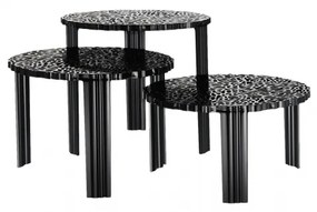 Konferenční stolek T-TABLE v. 36 cm černý, Kartell - výška 36 cm
