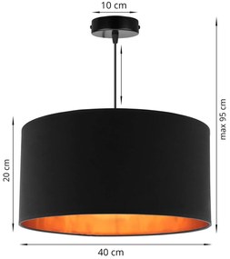 Závěsné svítidlo SHADE, 1x textilní stínítko (výběr ze 4 barev), (výběr ze 3 barev konstrukce), (fi 40cm), G