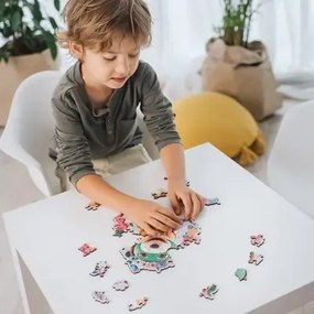 Trefl Wood Craft Junior - Puzzle - Šťastní treflíci / 50 dílků / 28.3