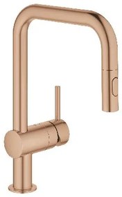 Grohe Minta - Dřezová baterie s výsuvnou sprškou, kartáčovaný Warm Sunset 32322DL2