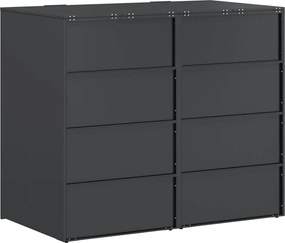 vidaXL Úložný box na 3 popelnice Antracit 340 x 77,5 x 115,5 cm Ocel [3394768]