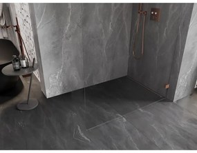 Mexen, Mexen Lunar L sprchová stěna pravá 60 x 200 cm, průhledná 8 mm, broušená měď - 830L-060-000-65-00-P