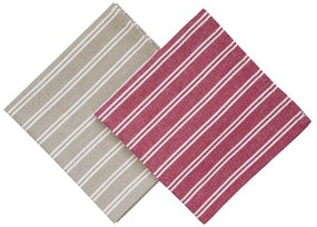 SCANquilt ubrousek RIVA pruhy béžová / červená 45 x 45 cm