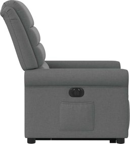 Elektrické zvedací polohovací křeslo tmavě šedé textil 3303335