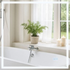 Koupelnové zrcadlo Jaffrey 80x80 bez Bluetooth – čiré sklo