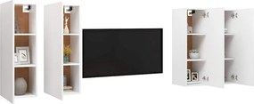 TV skříňky 4 ks bílé 30,5 x 30 x 90 cm kompozitní dřevo 3078741