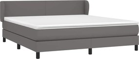 Box spring postel s matrací šedá 180x200 cm umělá kůže 3127209