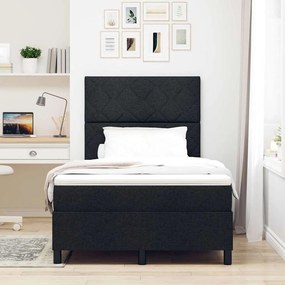 Postel s boxspringem s čelo Černá 120 x 190 cm textil 3339450