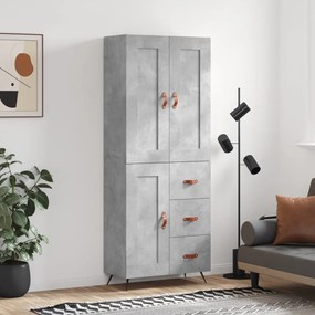 Skříň highboard betonově šedá 69,5x34x180 cm kompozitní dřevo