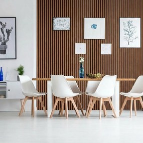 Dřevěný akustický panel, 2400 x 600 mm, B2BP010, zlatý teak