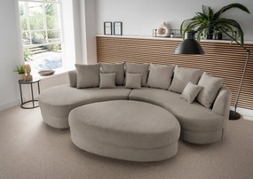 XXXLutz SEDACÍ SOUPRAVA, textil, šedavě hnědá Livetastic - Online Only sedačky - 002310000540