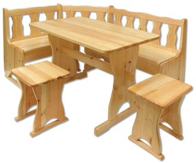Drewmax NR102 dřevěná rohová lavice set SKLADEM PŘÍRODNÍ BOROVICE