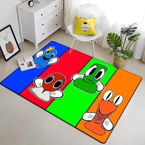 Protiskluzový koberec / předložka s barevnými motivy ze hry "Rainbow friends" vhodný do dětského pokoje (7-11) Barva: 10, Velikost: 100 cm x 120 cm