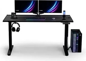 ULTRADESK Vortex černá / Herní stůl / 140,5 x 70 cm / 72-122 cm / nast