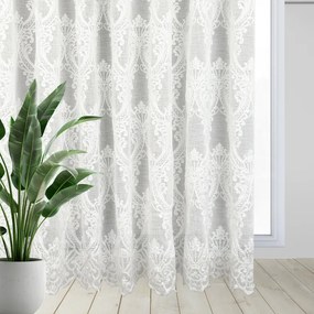 Voálová Luxusní vyšívaná záclona bílá Versailles White metráž Ervi 3634-11