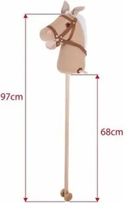 Bigjigs Toys Manšestrový kůň na tyči / od 3 let