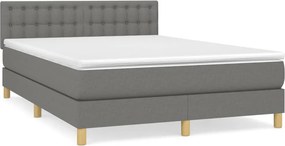 Box spring postel s matrací tmavě šedý 140 x 190 cm textil 3140930