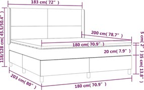 Box spring postel s matrací světle šedá 180 x 200 cm textil 3131849