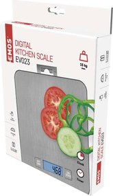 Kuchyňská váha EMOS EV023, digitální, 5 kg, stříbrná, sklo