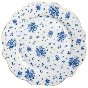 Clayre & Eef - porcelánový jídelní talíř BLUE ROSE BLOOMING, 27 cm