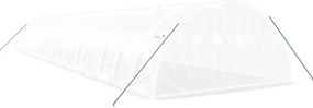 Skleník s ocelovým rámem bílý 64 m² 16 x 4 x 2 m 3188078