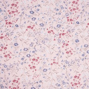 SCANquilt povlečení KLASIK fino flora růžovomodrá 140 x 200/70 x 90 cm