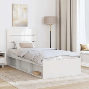 Rám postele s čelo Bílá 100 x 200 cm Masivní borové dřevo 3411776