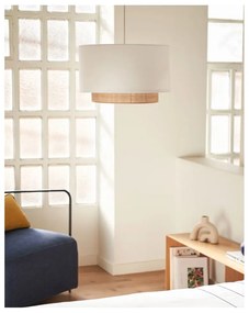 Látkové stínidlo v bílo-přírodní barvě ø 40 cm Erna – Kave Home