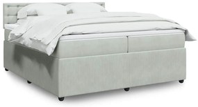Box spring postel s matrací světle šedá 200x200 cm samet 3287842